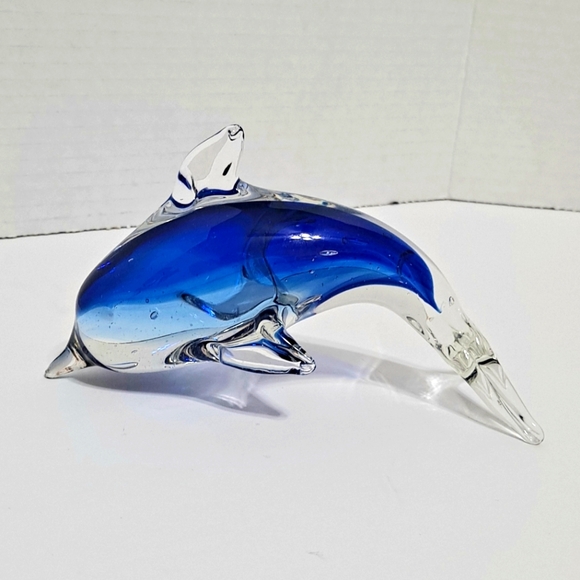 unbranded | Art | Vintage Cobalt Blue Art Glass Dolphin Figurine | Poshmark